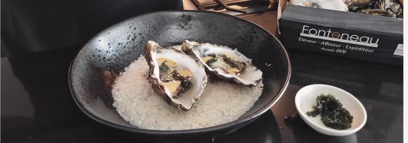 Oesters Harissa, Sushi - en Riesling azijn